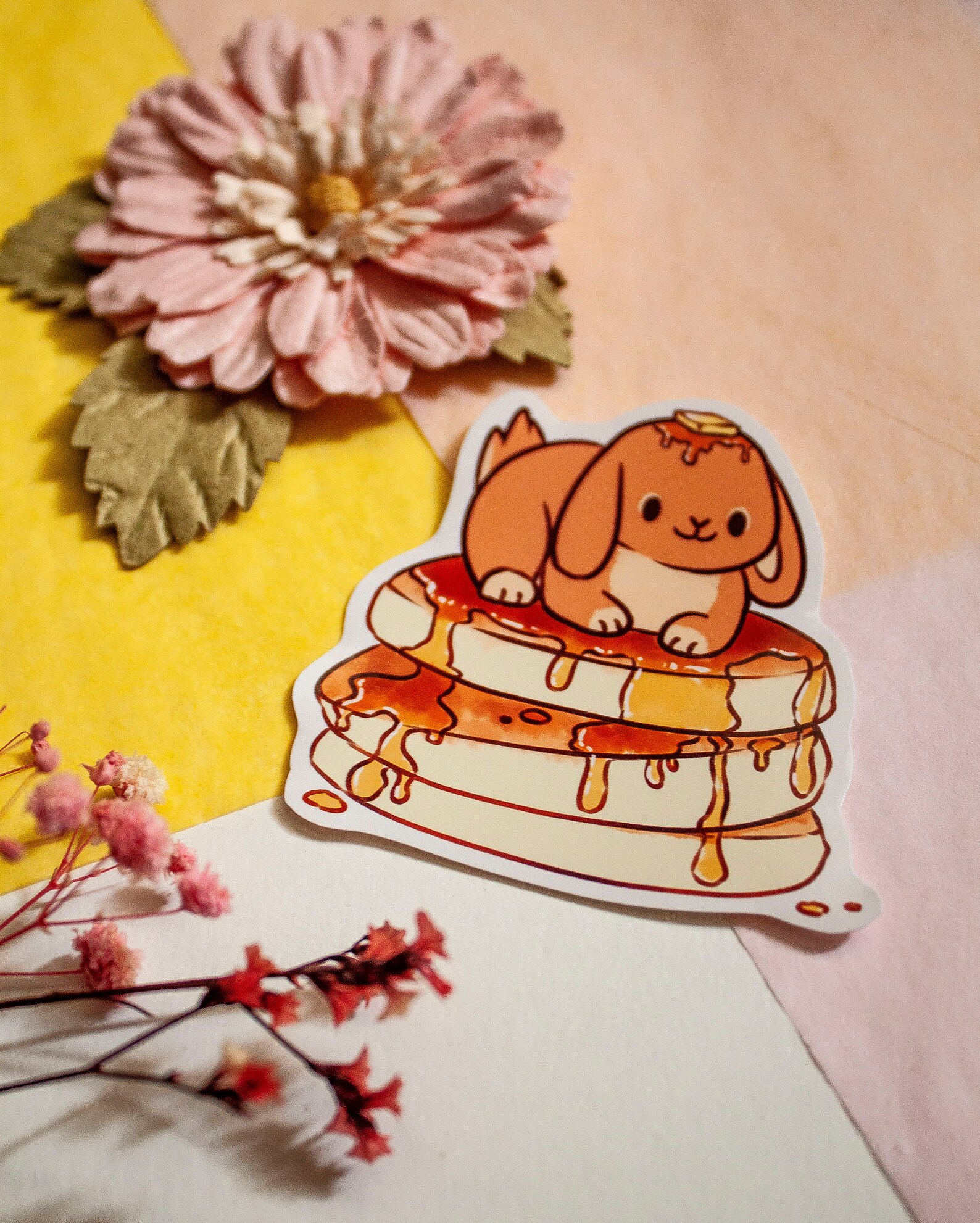 Cute Rabbit Pancake Sticker - Etsy