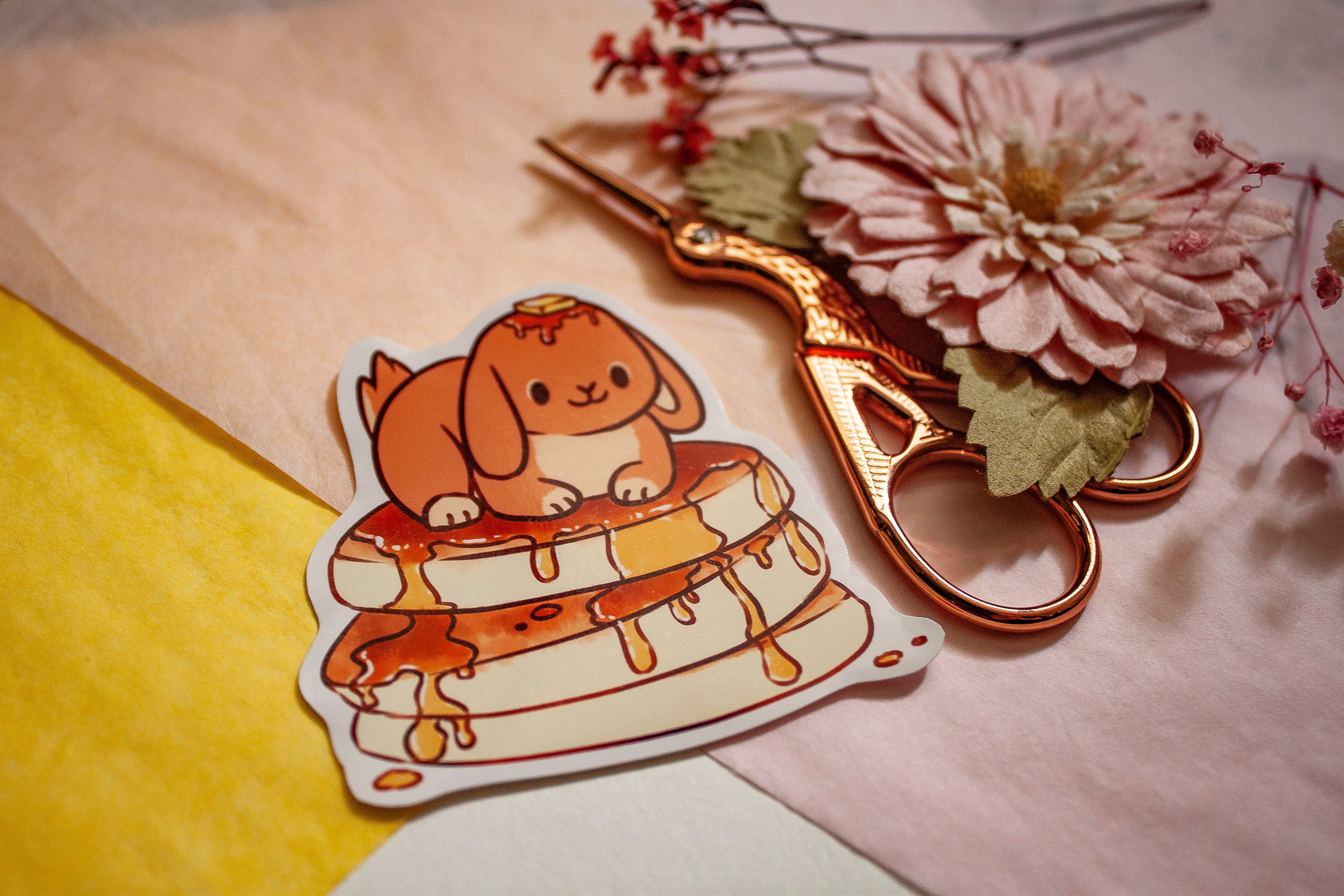 Cute rabbit pancake sticker | Etsy