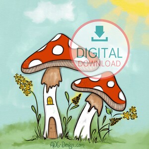 Personalized. Mushroom House. Wallpaper for Tablet Mobile - Etsy