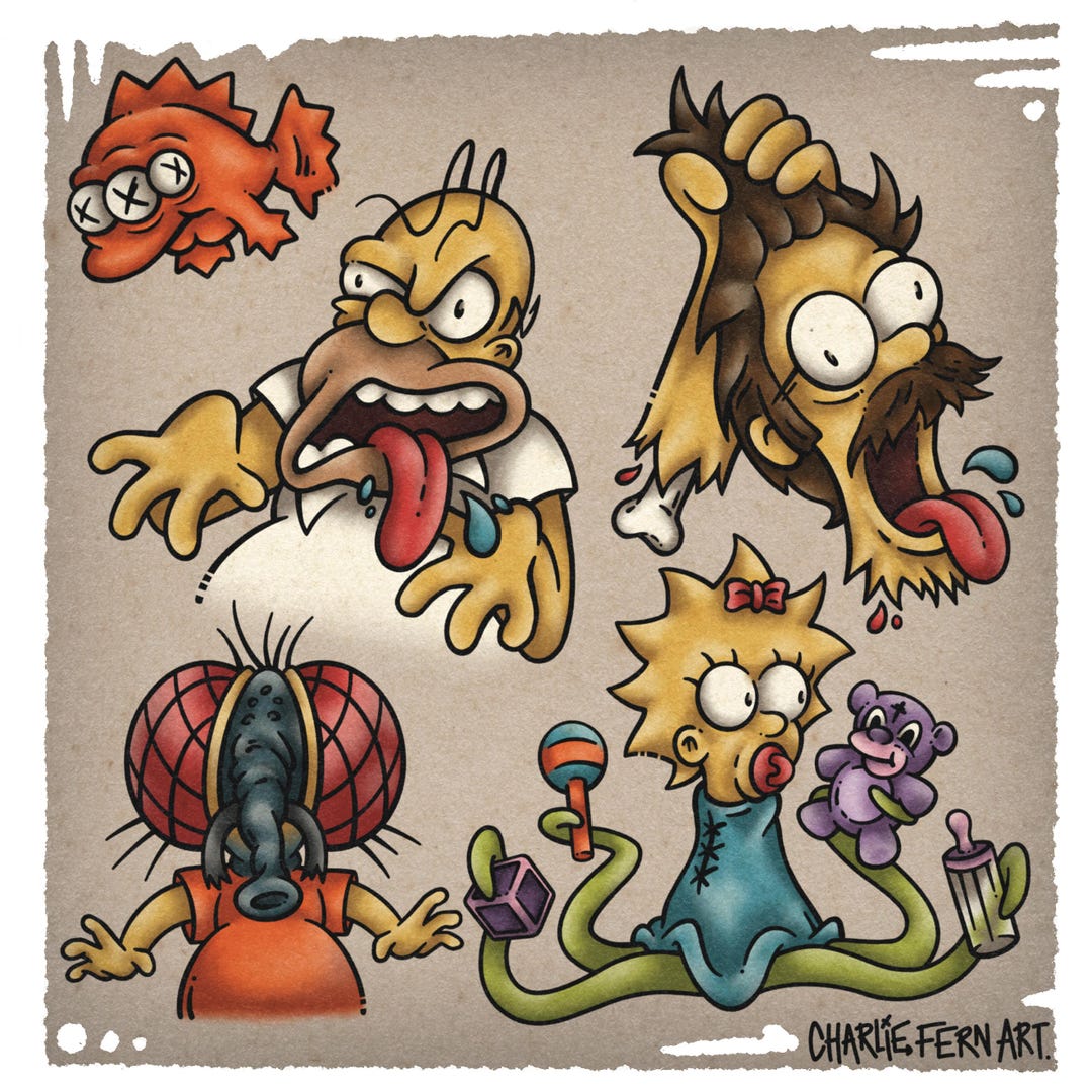 Treehouse of Horror Flash (art Print, 8x8") - Charlie Fern Art - Etsy