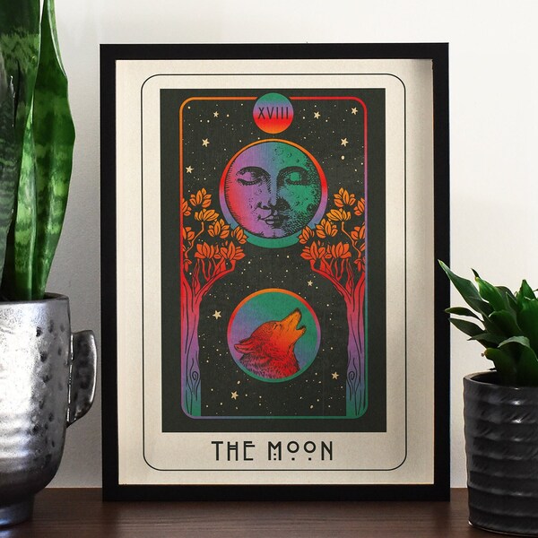 Psychedelic Moon Art - Etsy