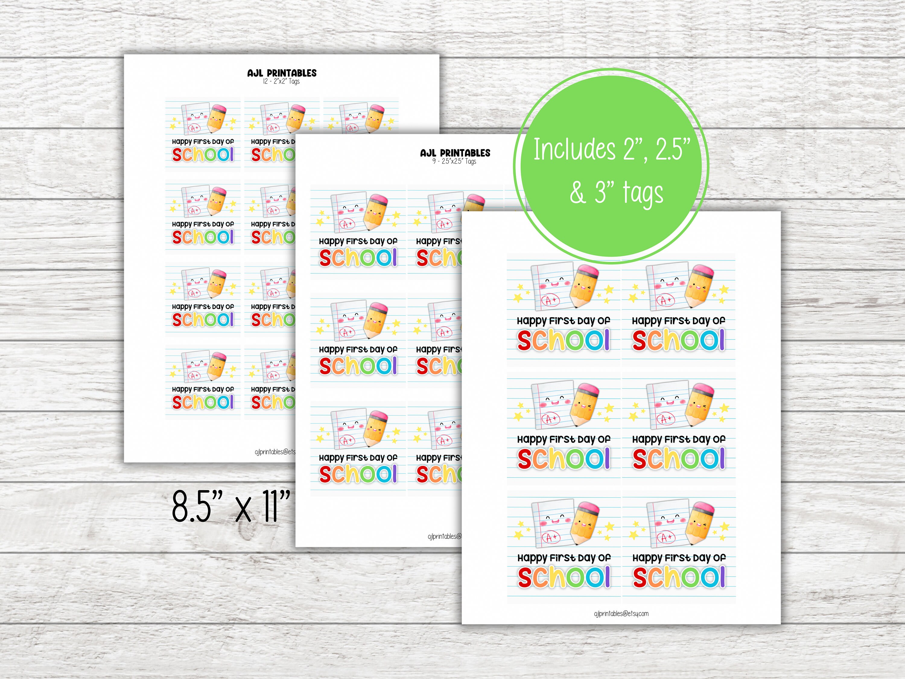 EDITABLE Happy First Day of School Gift Tags Preschool - Etsy