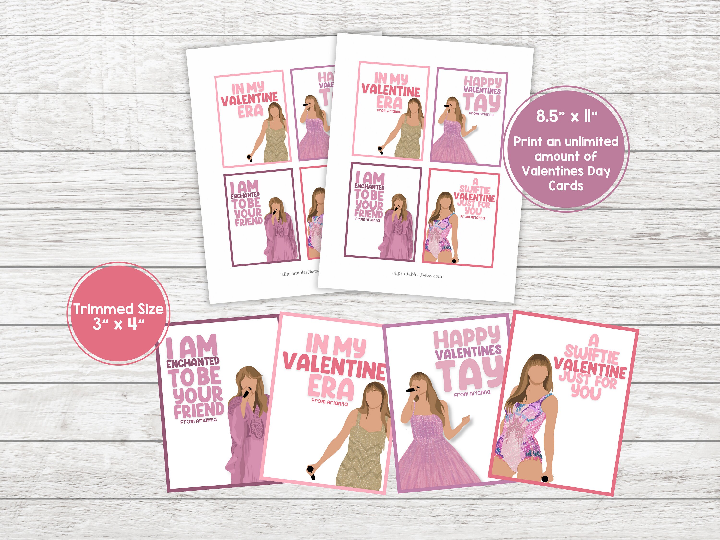 EDITABLE Printable Taylor Swift Valentines, Swiftie Valentines Day ...