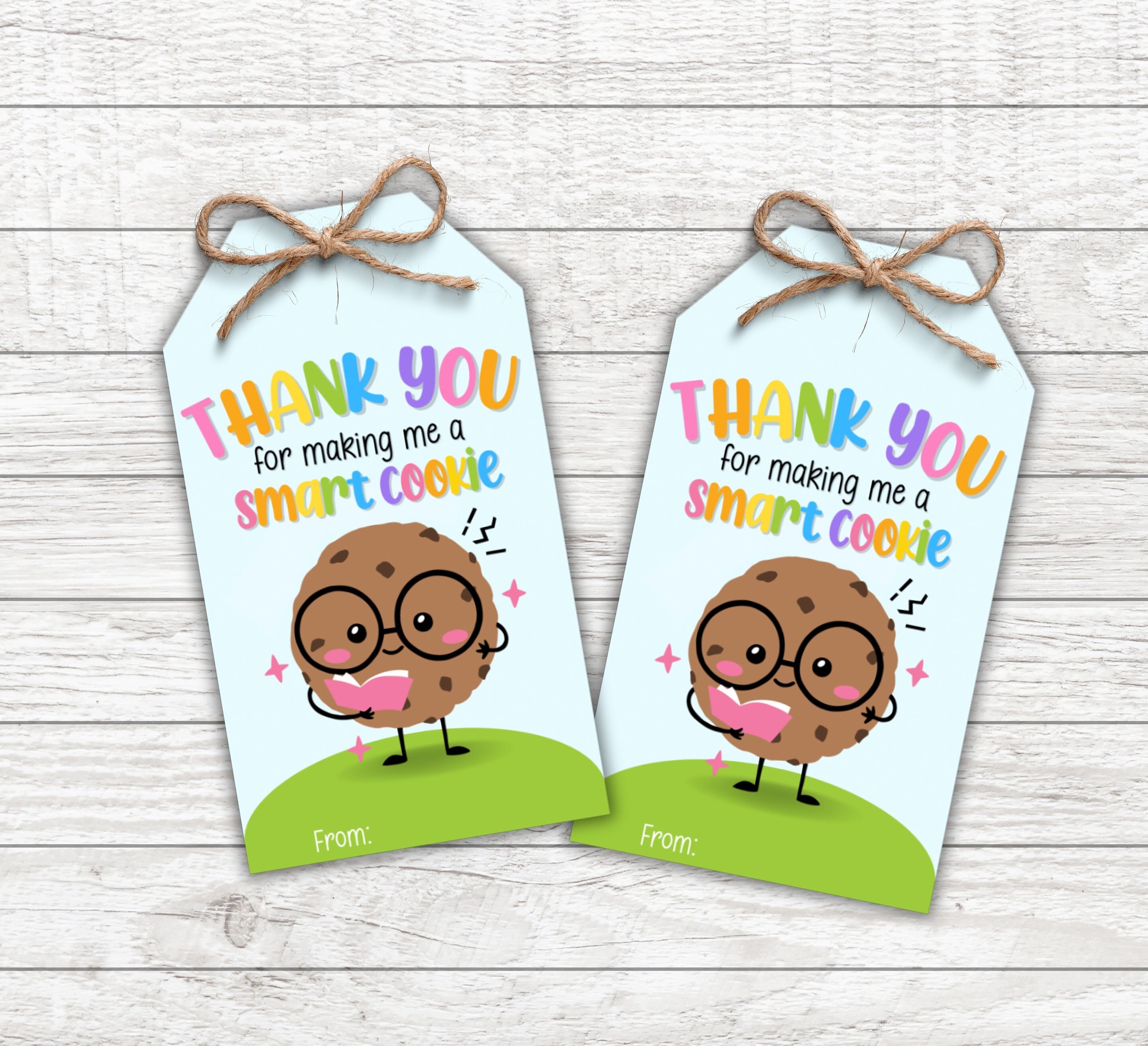 Thank You for Making Me A Smart Cookie Teacher Gift Tags Preschool ...