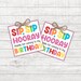 Pink Sip Sip Hooray Birthday Favor Tag, Cookie Card, Printable, Instant ...