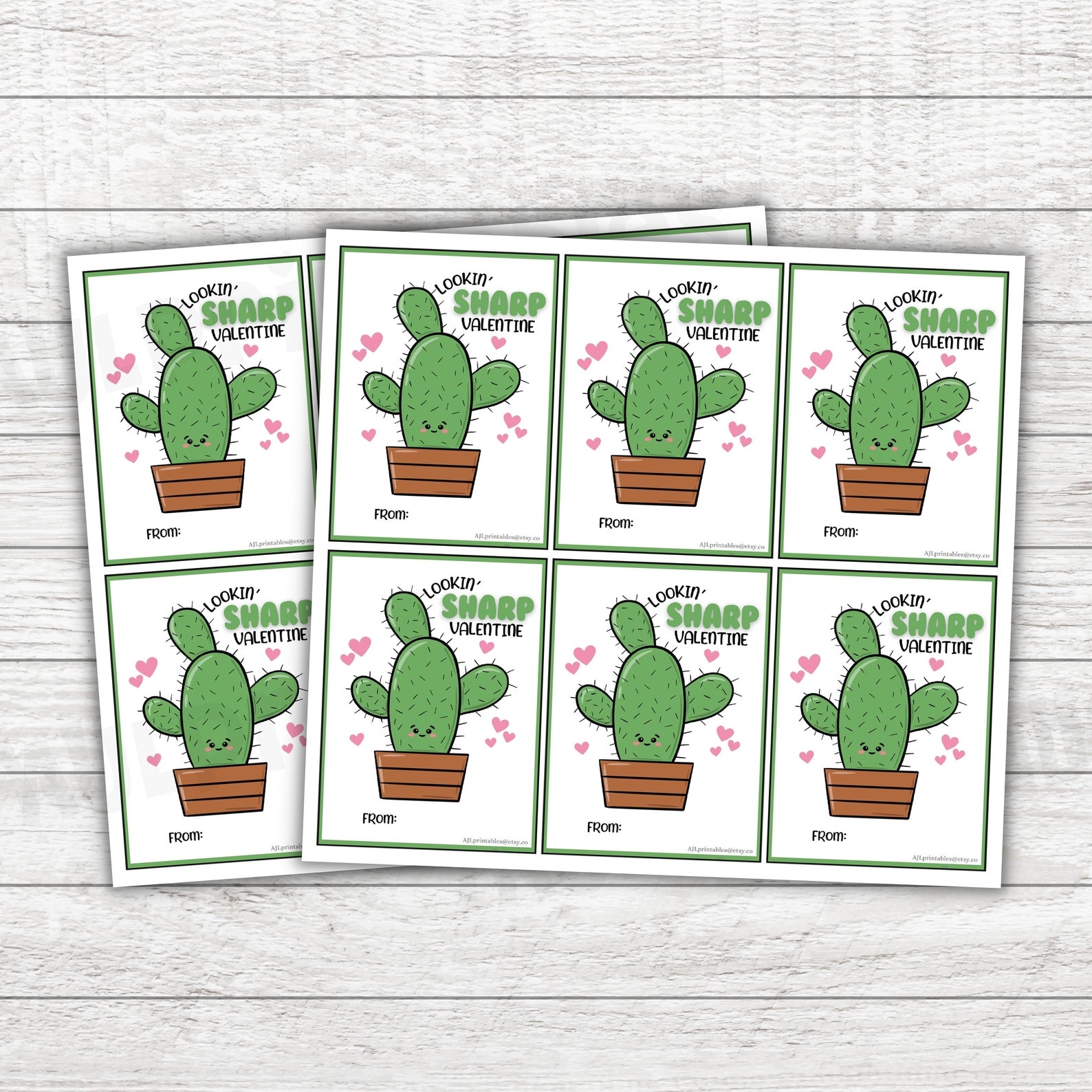 PRINTABLE Cactus Valentine, Classroom Valentine, Instant Download - Etsy