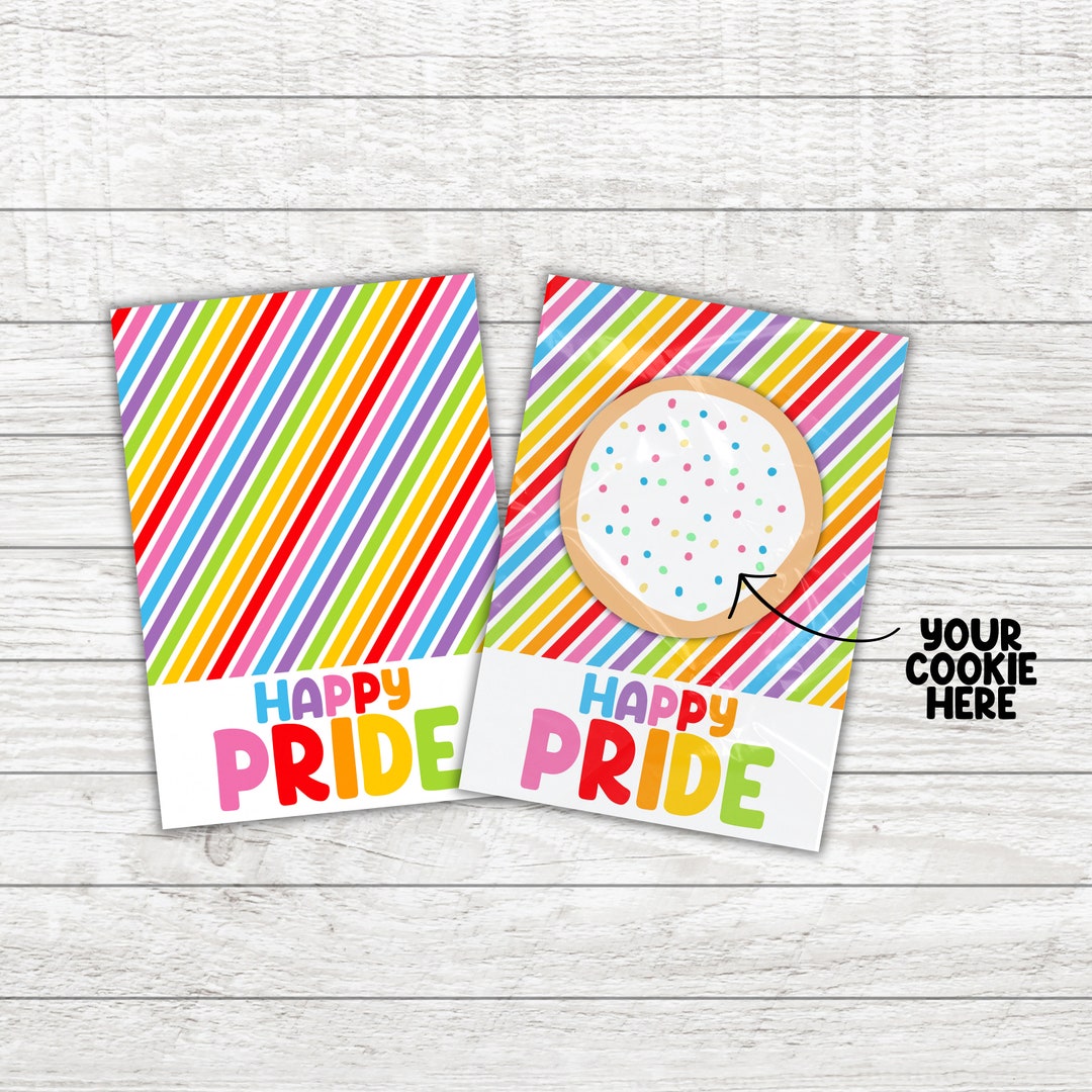 Happy Pride 3.5x5 COOKIE CARD LGBTQ Printable Cookie Card Instant ...