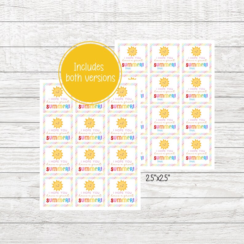 End of School Year Gift Tags Preschool Classroom Printable - Etsy