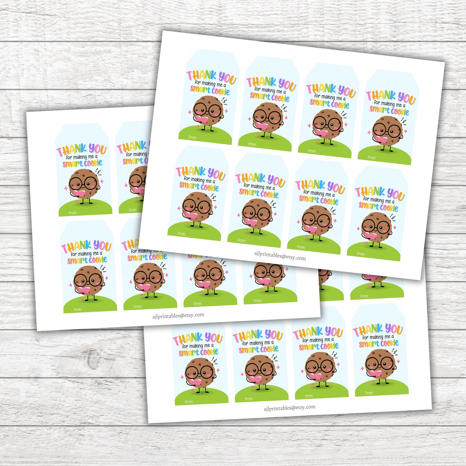 Thank You for Making Me A Smart Cookie Teacher Gift Tags Preschool ...