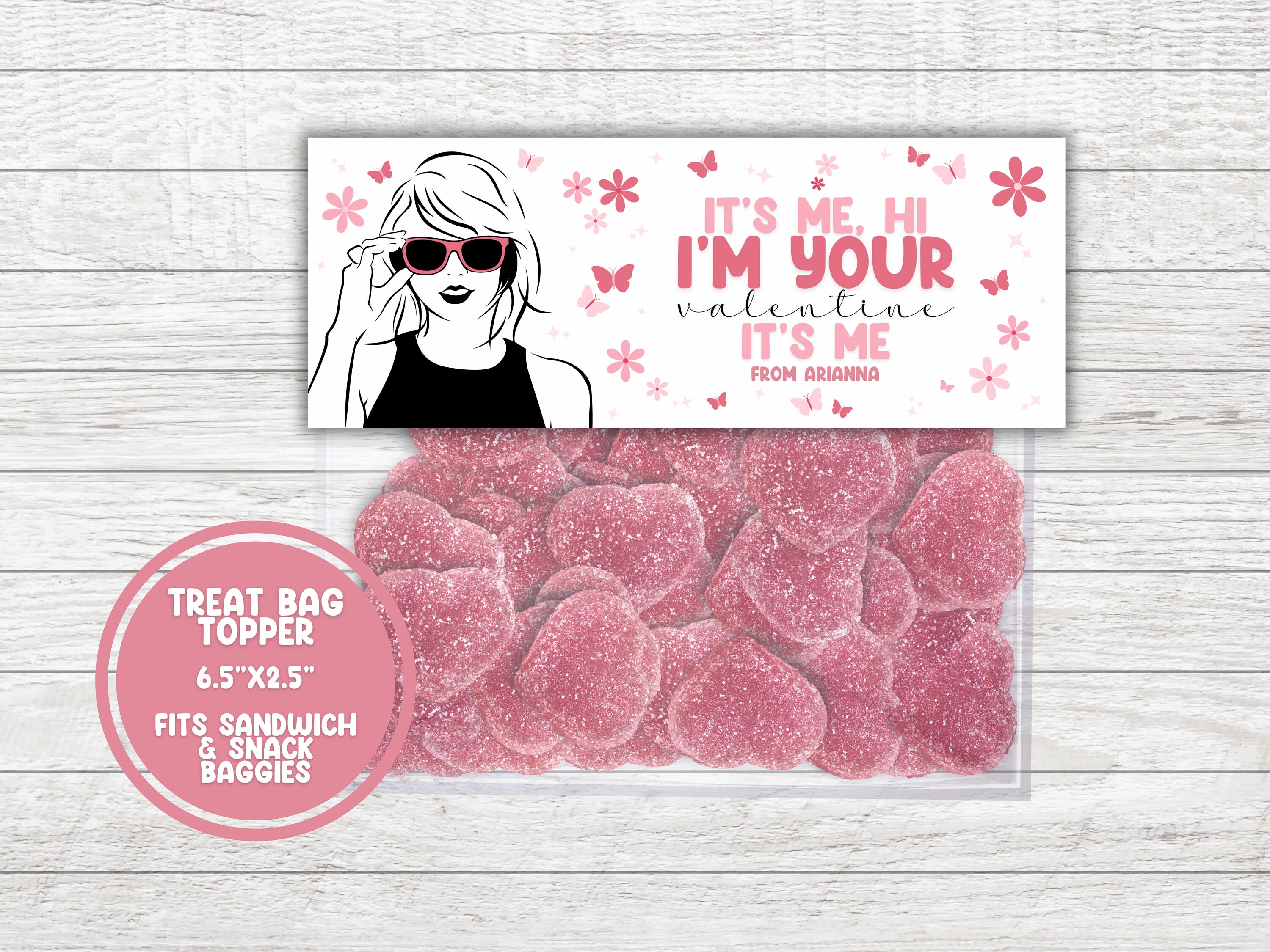 Editable Taylor Swift Valentine Treat Bag Topper Printable Eras Swiftie ...