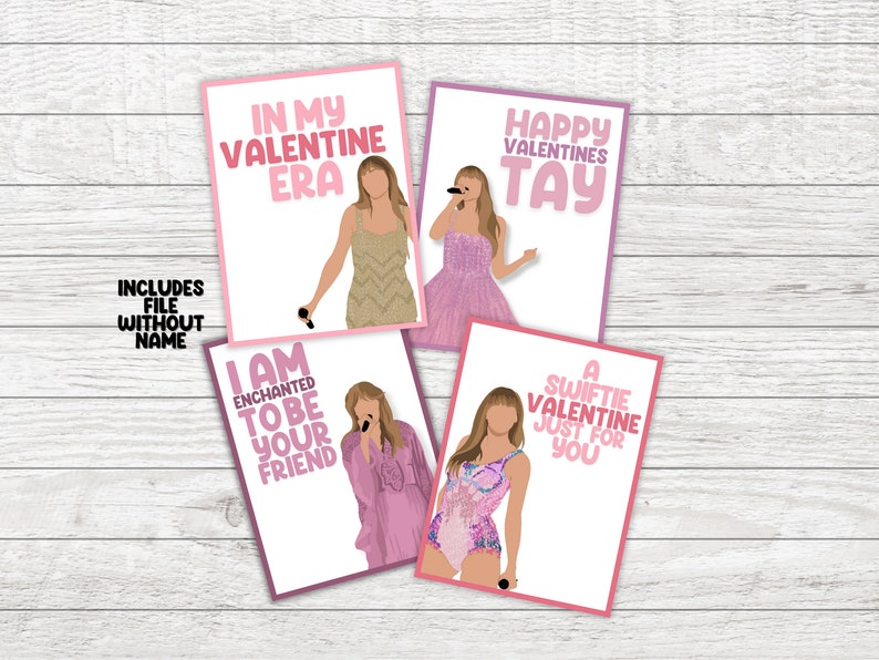 EDITABLE Printable Taylor Swift Valentines, Swiftie Valentines Day ...
