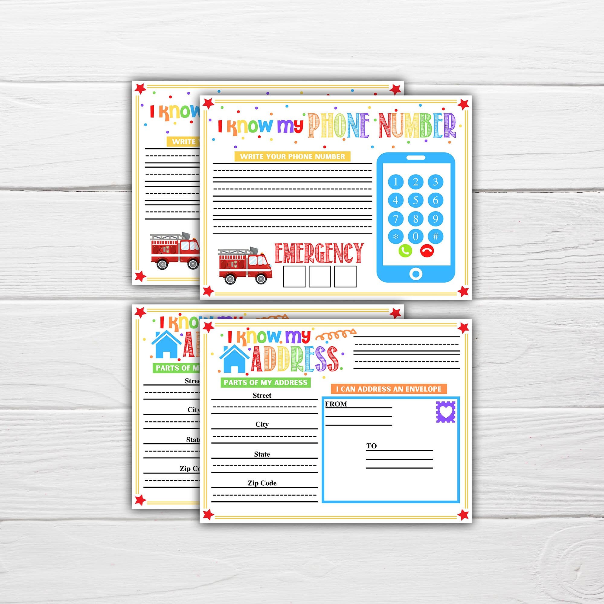 I Know My Phone Number Worksheets