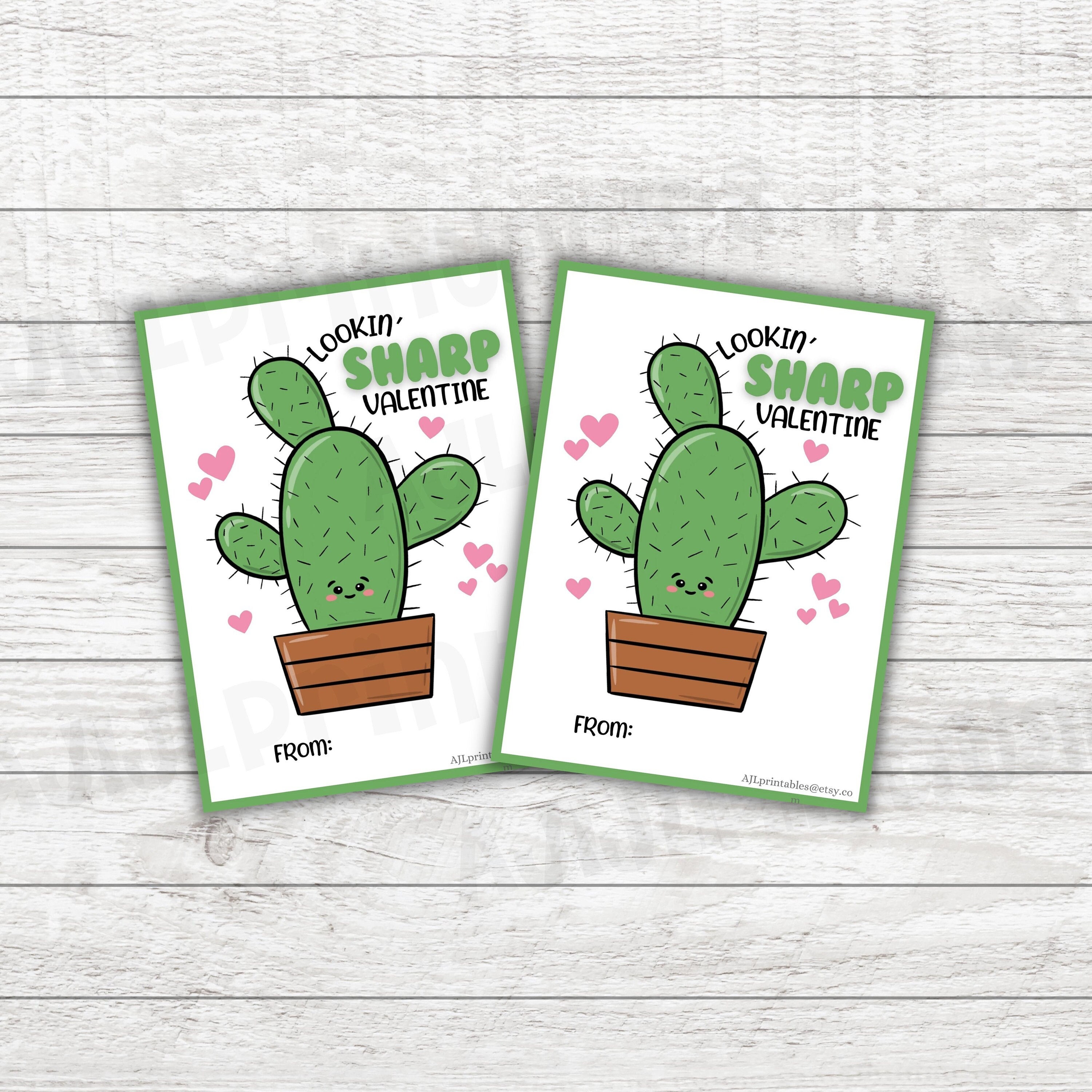 PRINTABLE Cactus Valentine, Classroom Valentine, Instant Download - Etsy