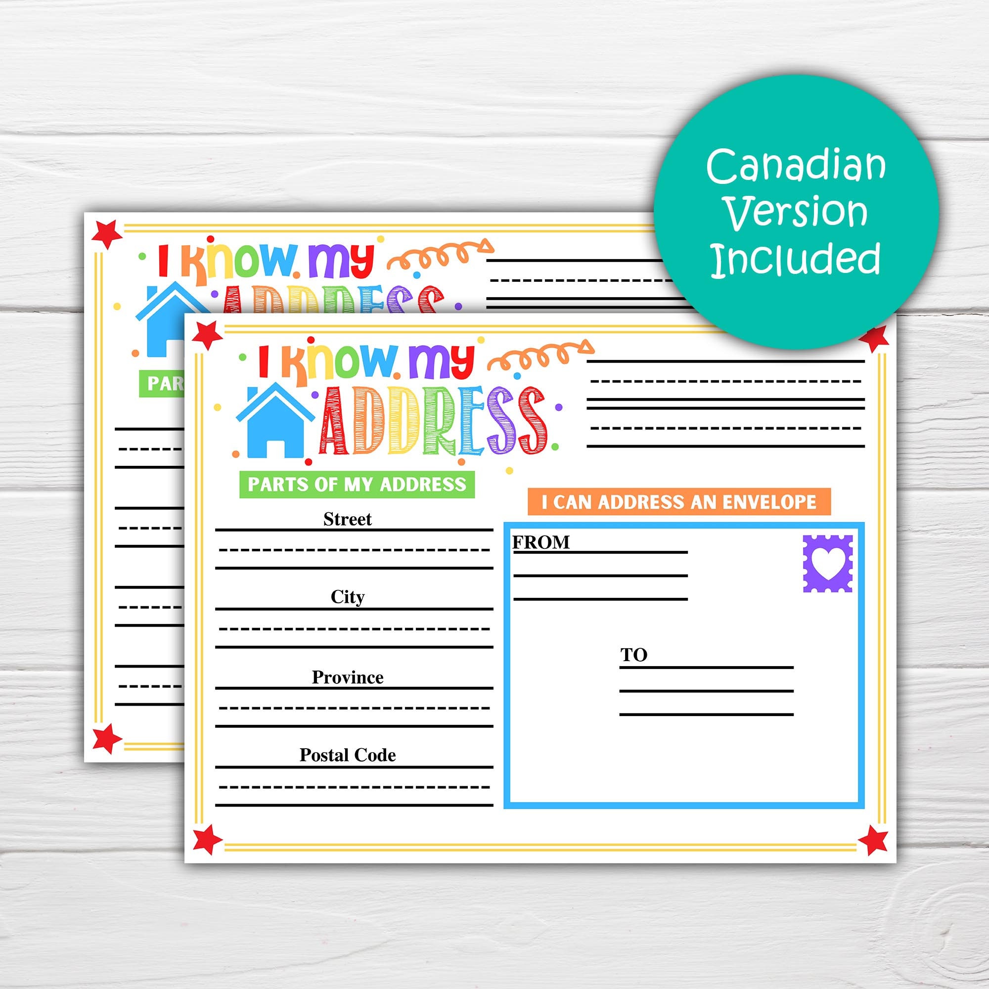 I Know My Address and Phone Number Worksheet Set INSTANT DOWNLOAD ...