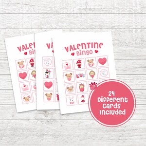 Valentine Bingo Printable Game, Kids Party Game, Classroom Game ...