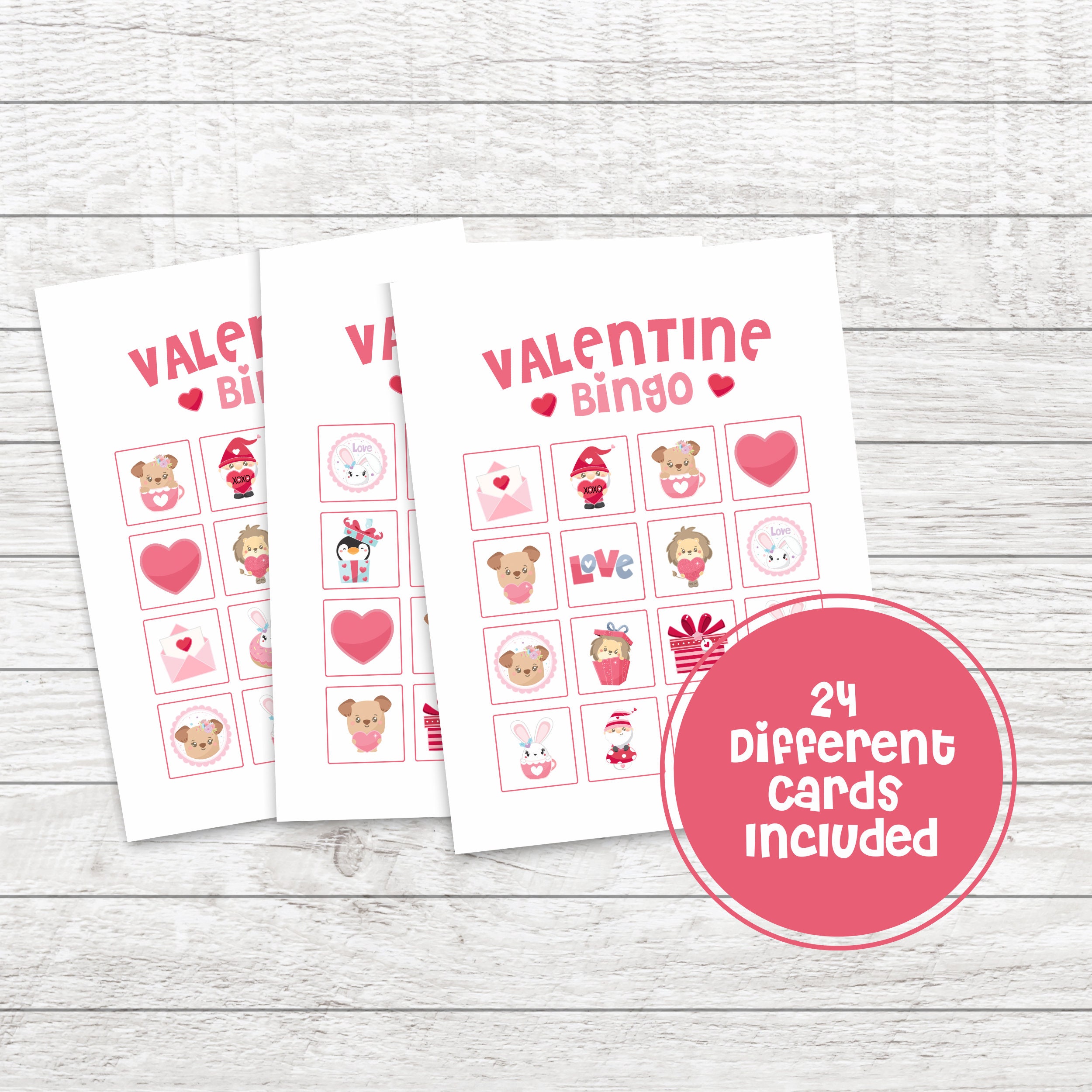 Valentine Bingo Printable Game, Kids Party Game, Classroom Game ...