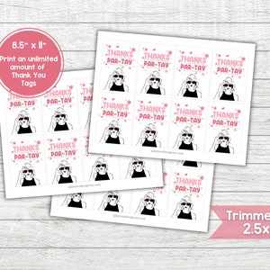 EDITABLE Printable Taylor Swift Thank You Tag, Swiftie Birthday Favor ...