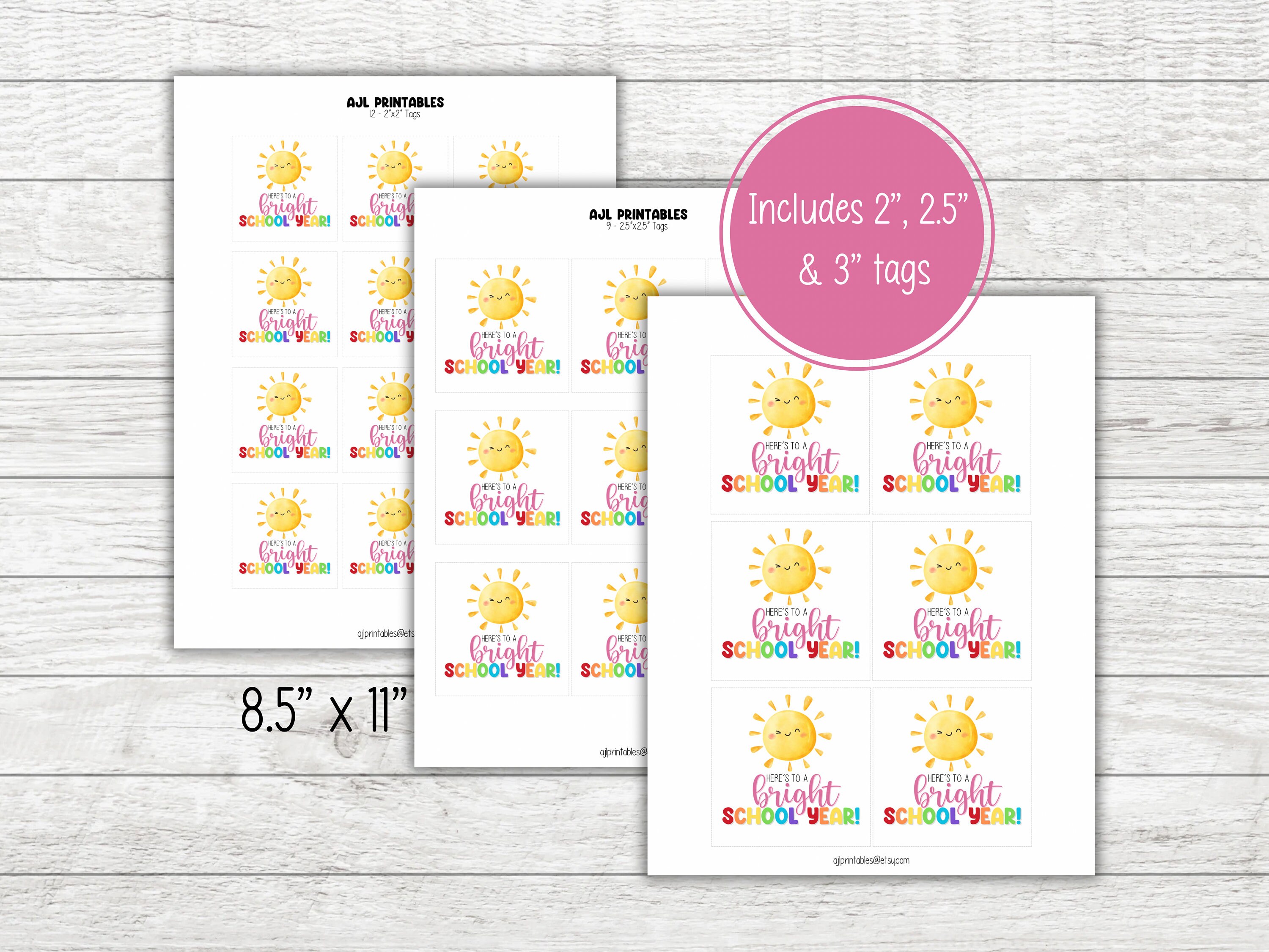 EDITABLE Bright School Year Gift Tags Preschool Classroom Printable ...
