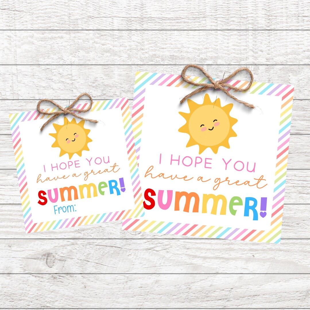 End of School Year Gift Tags Preschool Classroom Printable Kids Teacher ...