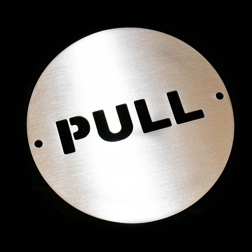 Stainless Steel 'PULL' Door Sign - Etsy