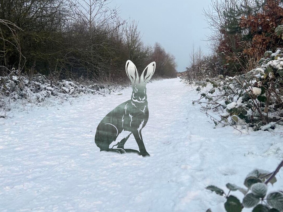 Rusty Metal Hare Garden Ornaments Garden Wall Art - Etsy