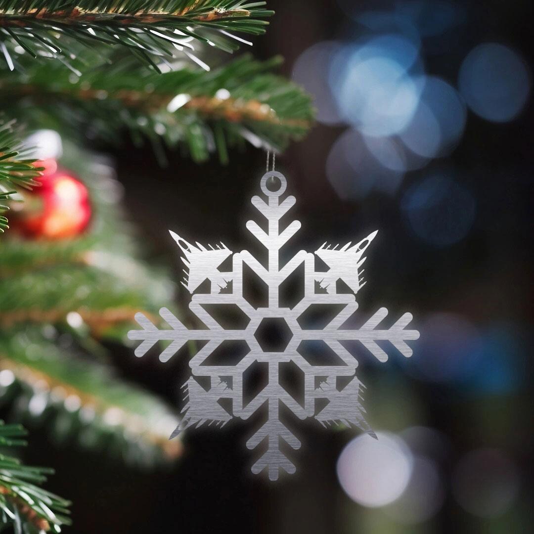Stainless Steel F-16 Fighting Falcon Snowflake Ornament for Christmas ...