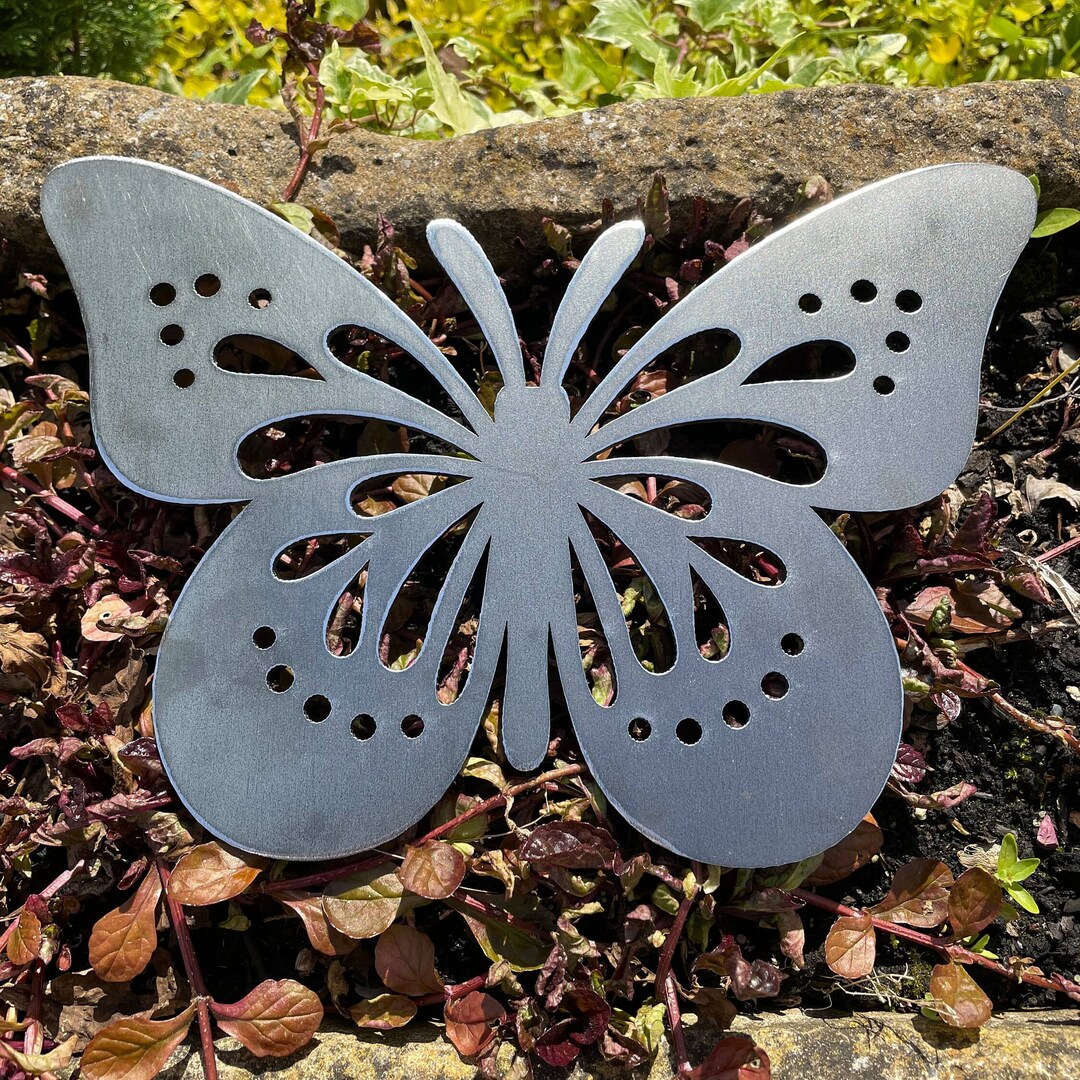 Metal Butterfly #3 - Laser Cut From 2mm Mild Steel Garden Silhouette ...