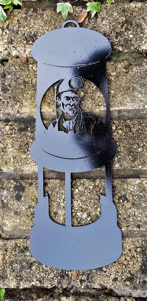 Metal Miners Lamp Miners Head & Shoulder Silhouette Garden | Etsy