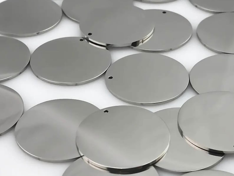 PACK OF 5 Round Metal Blanks High Quality Grade Stainless Steel, 32mm ...