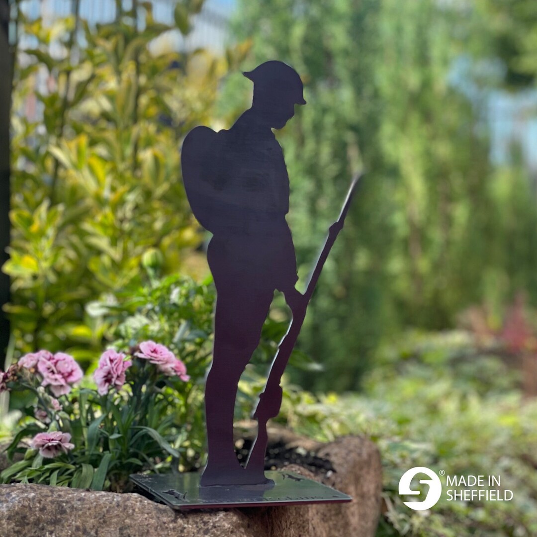 12" Inches Tall Metal 'lest We Forget' Soldier With Base Plate and ...