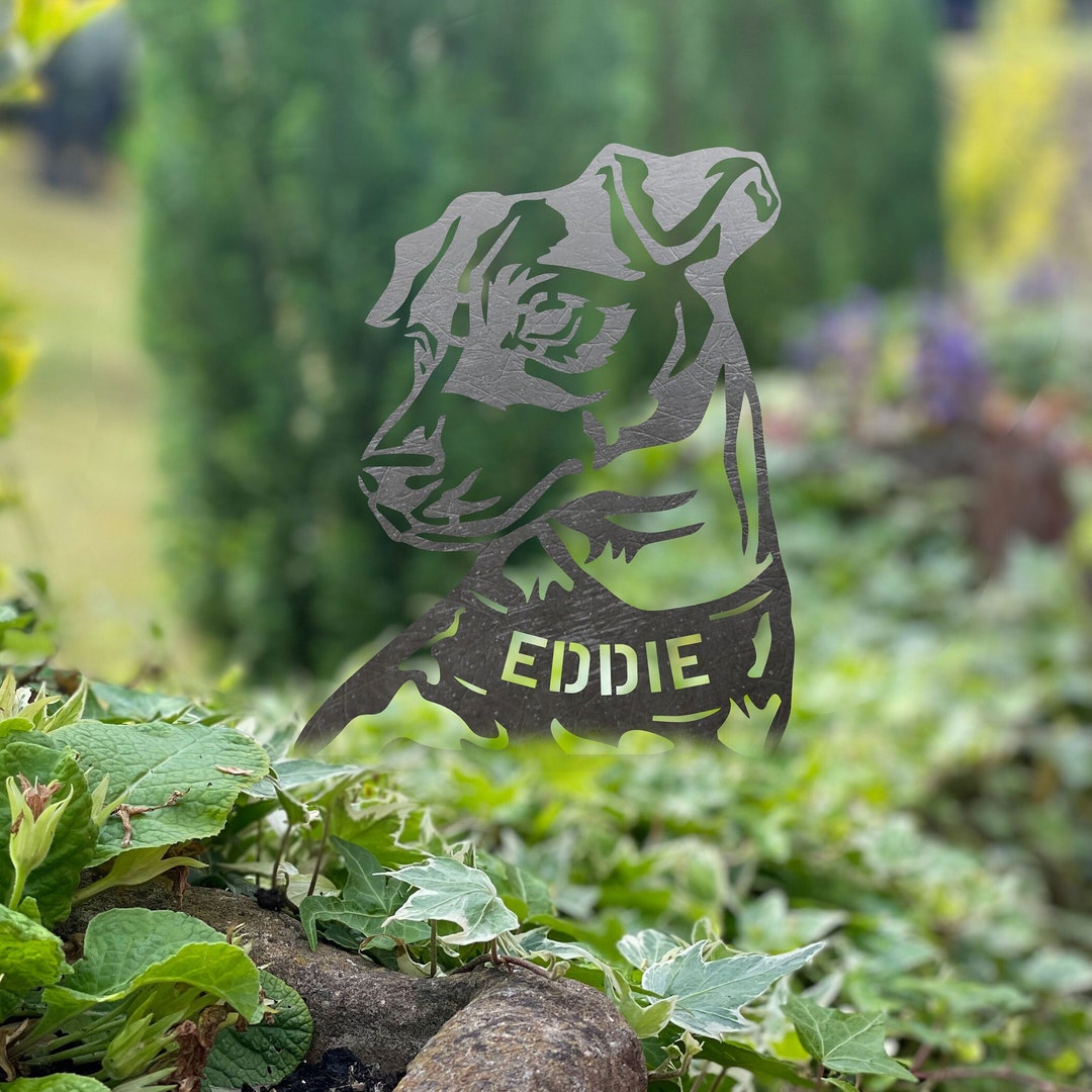 Personalise Dog Breed, Rustic Raw Metal Dog Statue, Christmas Dog Gift ...