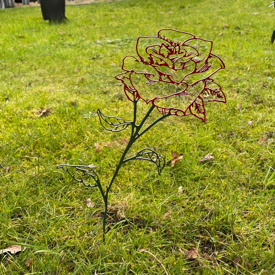 Valentine Gift Metal Rose - Wall Art Decoration or Garden Ornaments ...