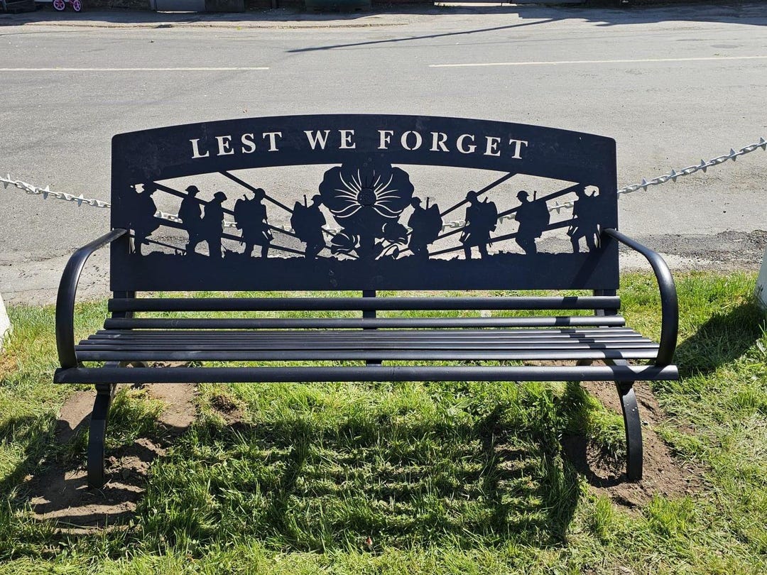 Lest We Forget Custom Designs Personalises Benches Design Commemorative ...