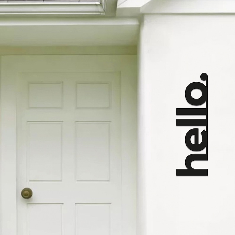 Hello Metal Wall Decor , Hello Steel Wall Sign , Entryway Wall Decor ...