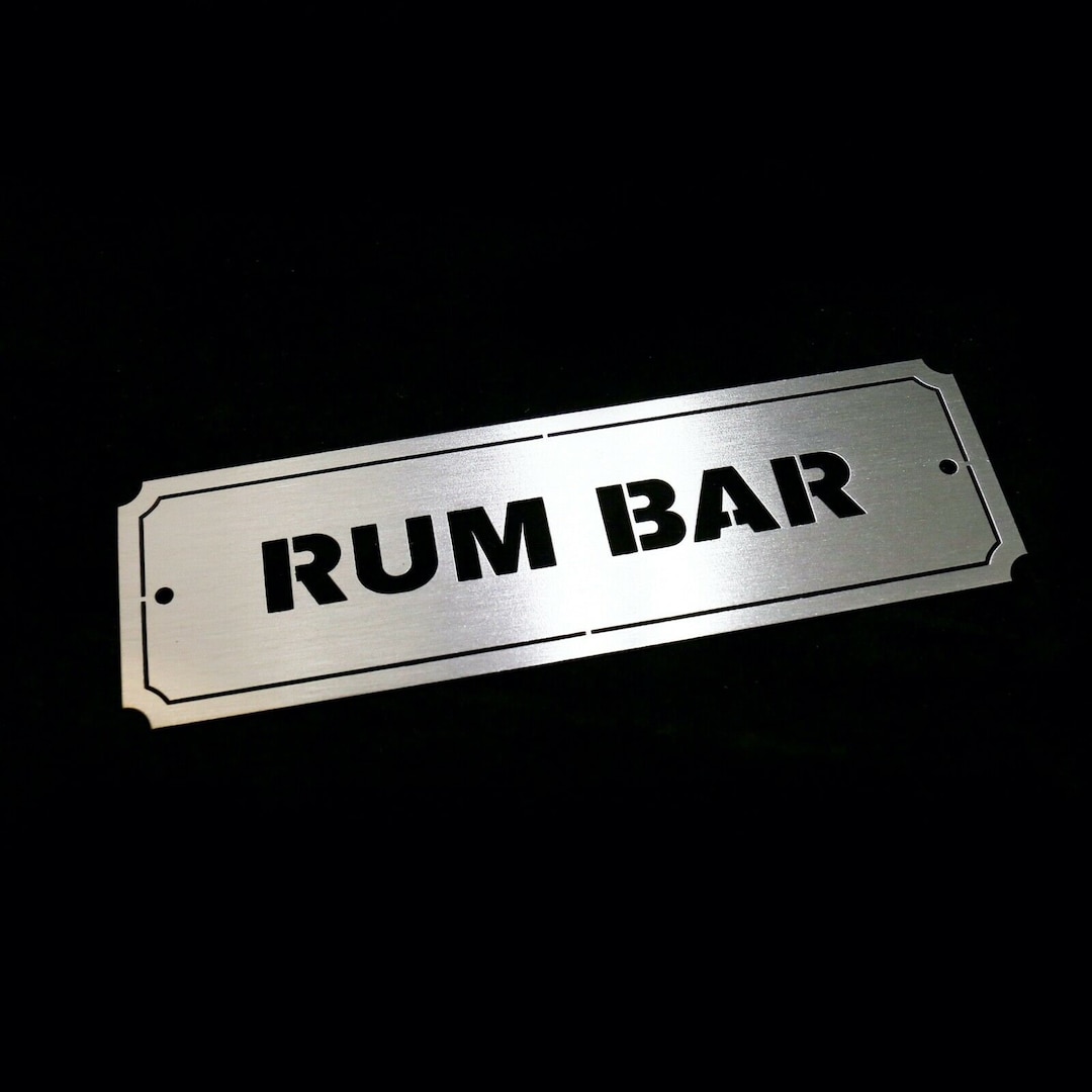 Brushed Stainless Steel "rum Bar" Sign - Etsy