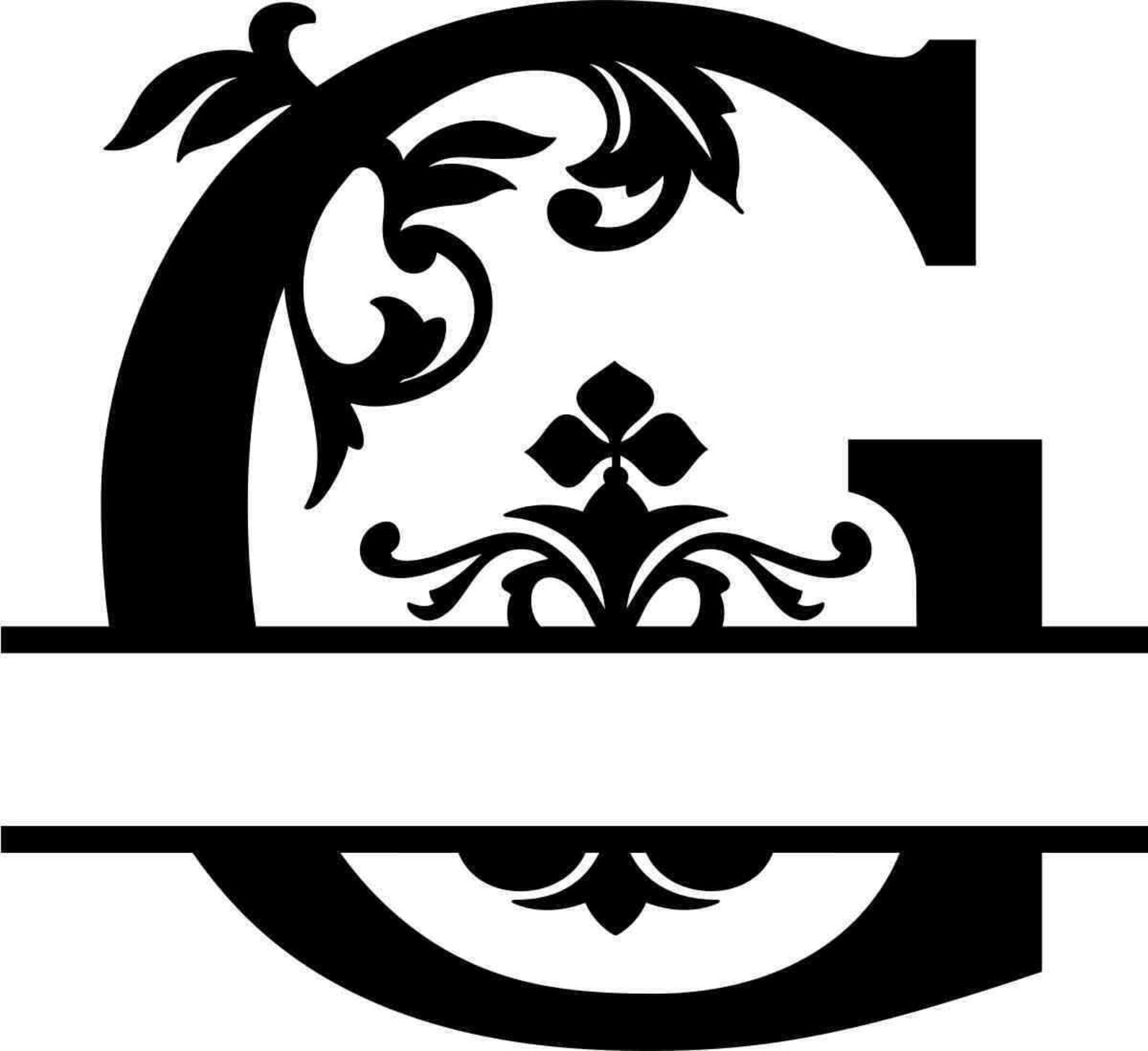 Split Monogram Letter Dxf Of Plasma Laser Cut Cnc Vector Etsy