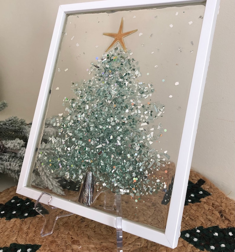 Resin Crushed Glass Framed Christmas Tree - Etsy