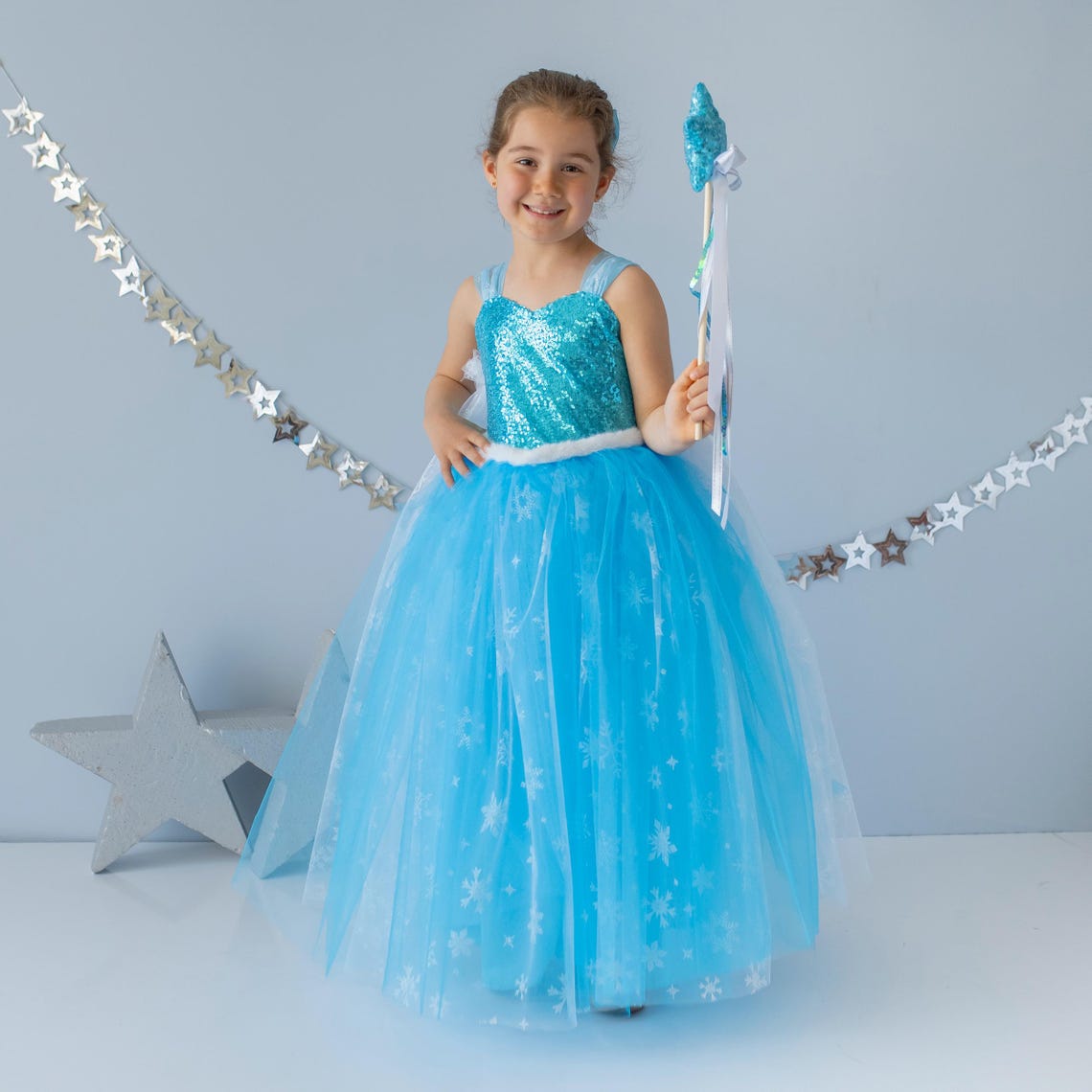 Elsa Princess Costume: Frozen-inspired Dress for Girls Birthday Party ...