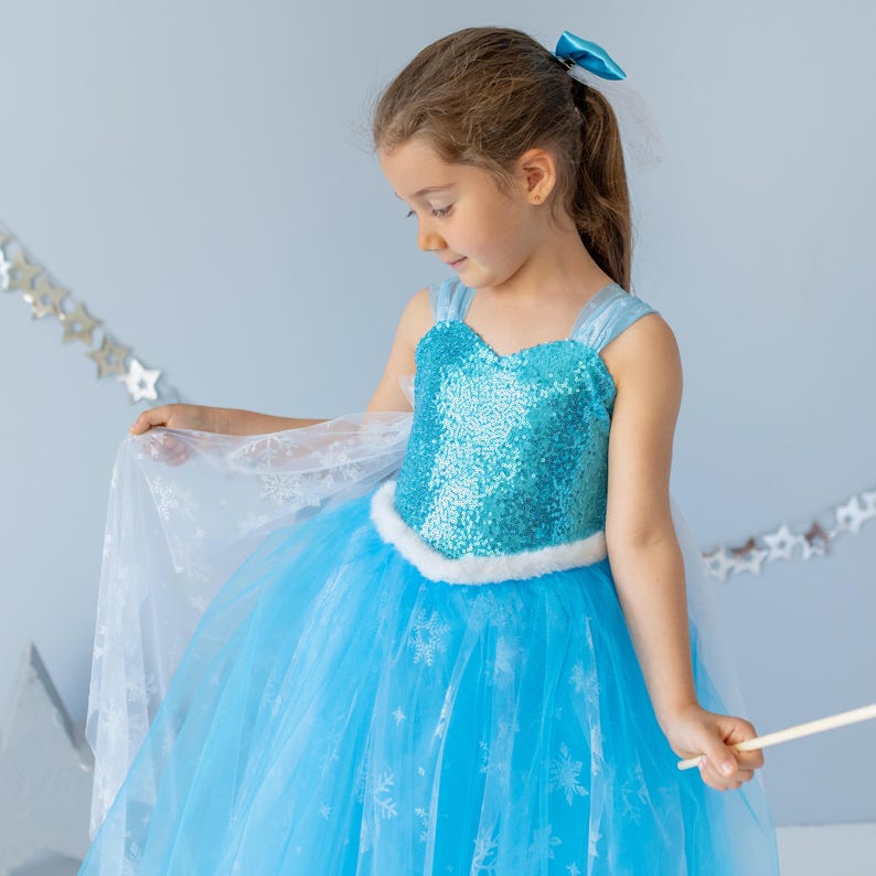 Elsa Princess Costume: Frozen-inspired Dress for Girls Birthday Party ...