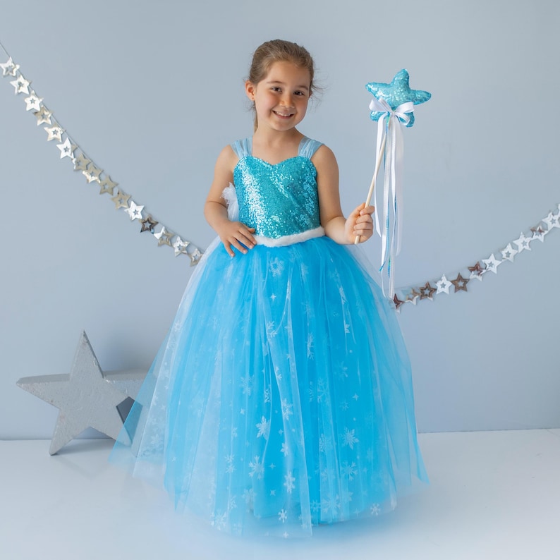 Elsa Princess Costume: Frozen-inspired Dress for Girls Birthday Party ...