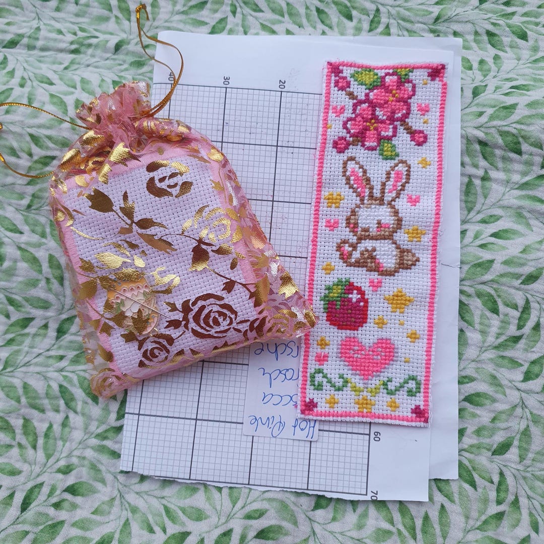 Kreuzstich Set Hasie Ostern 2025, 25m Garn Pro Farbe, 1x Needle Minder ...