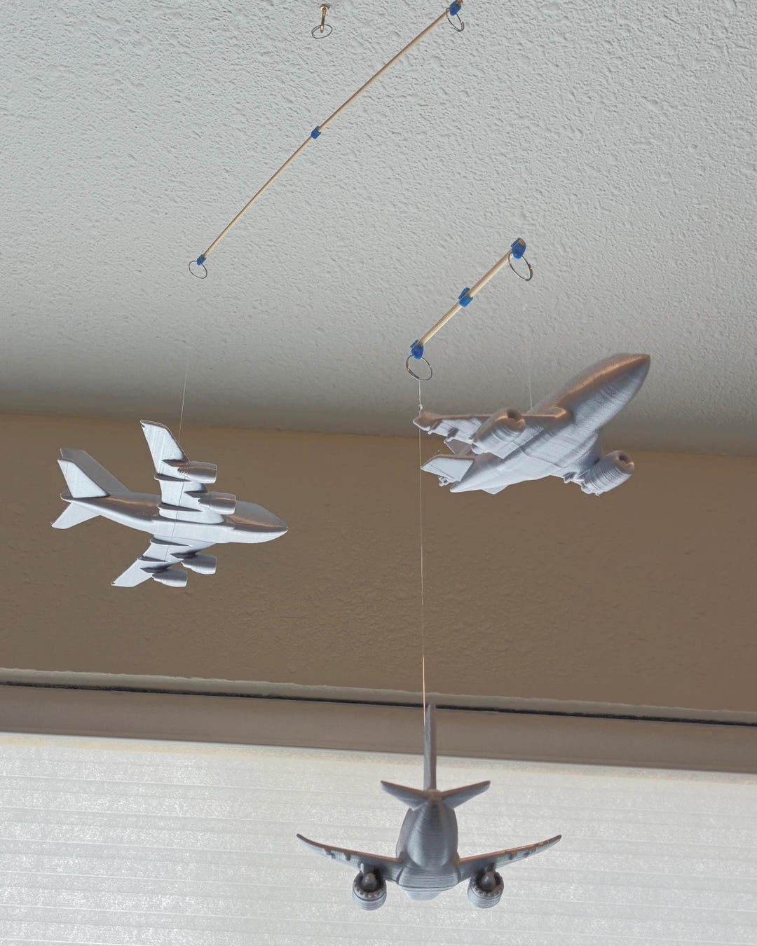 Three Aircraft Tiered Mobile Chibi Cute Airplane Kinetic Hanging Art ...