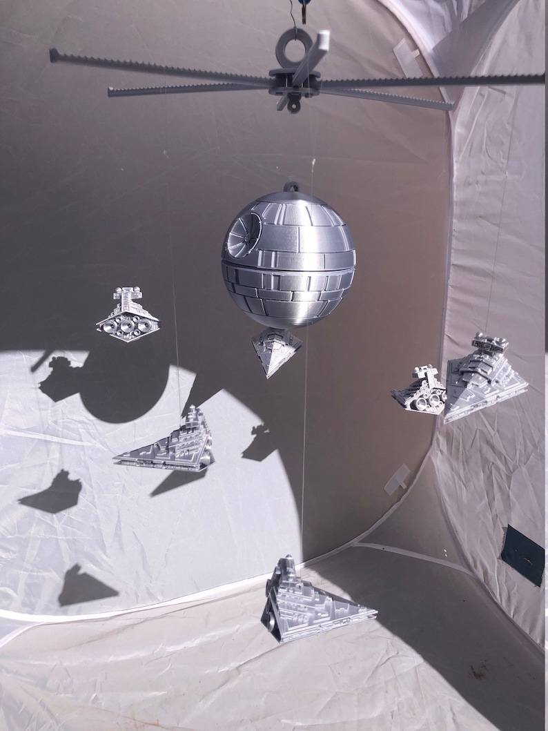 Star Wars Art Mobile Death Star Ships Star Destroyers Rotating - Etsy