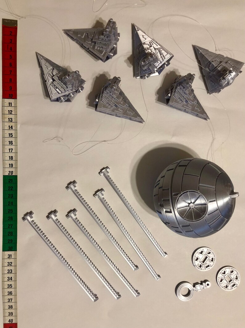 Star Wars Art Mobile Death Star Ships Star Destroyers Rotating - Etsy