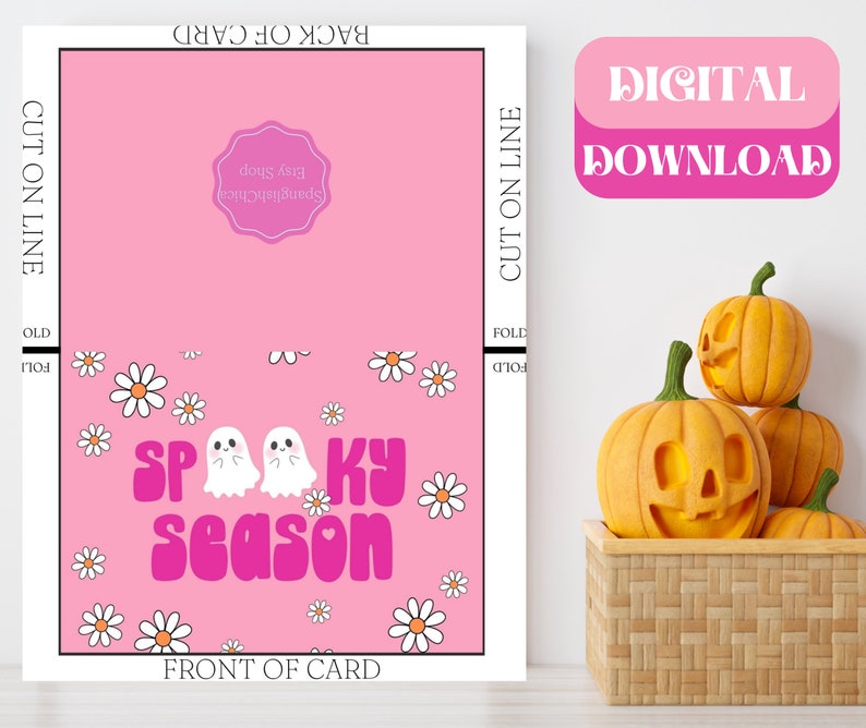 Spooky Season Printable Halloween Greeting Card | Fall Season Greeting ...