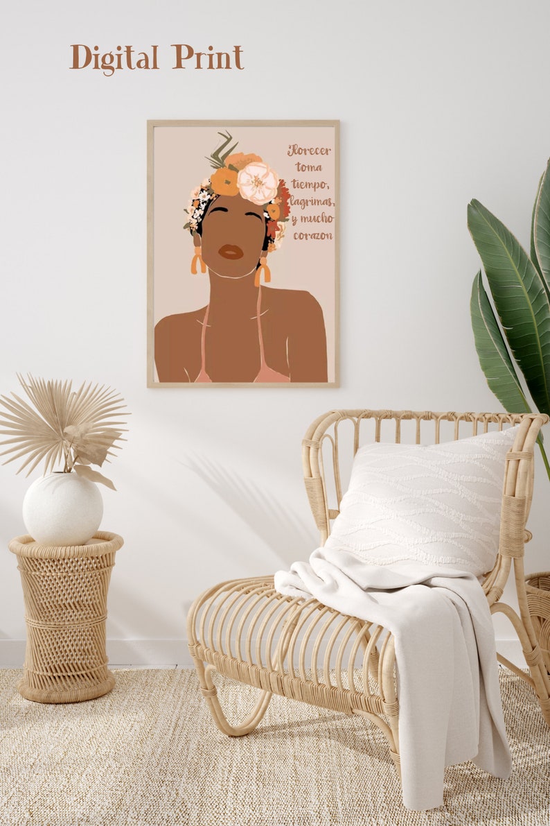 Florecer, Latina Art, Latinx Art Print, Latina Wall Art, Mexican Wall ...