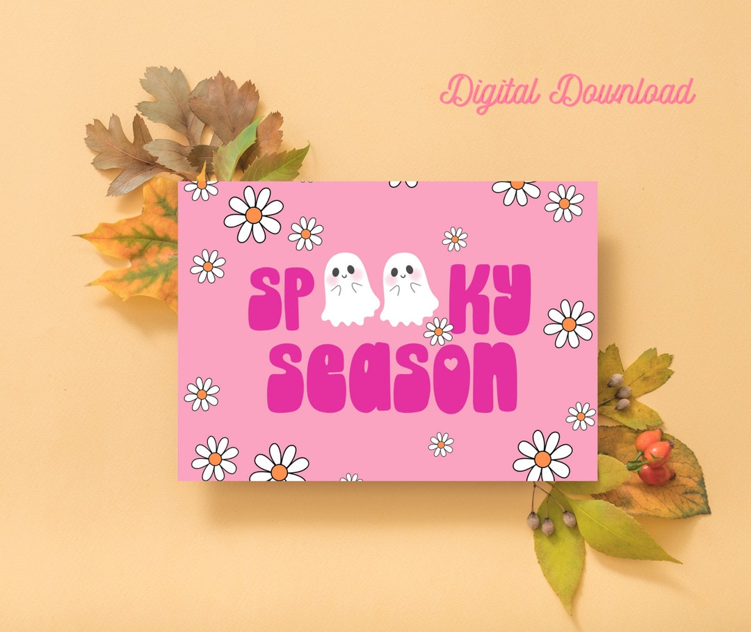 Spooky Season Printable Halloween Greeting Card | Fall Season Greeting ...