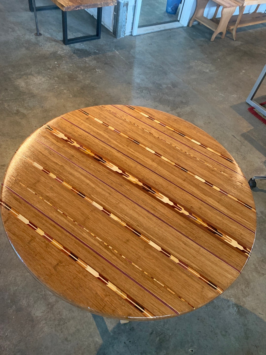 Natural Wood Inlay Table - Etsy