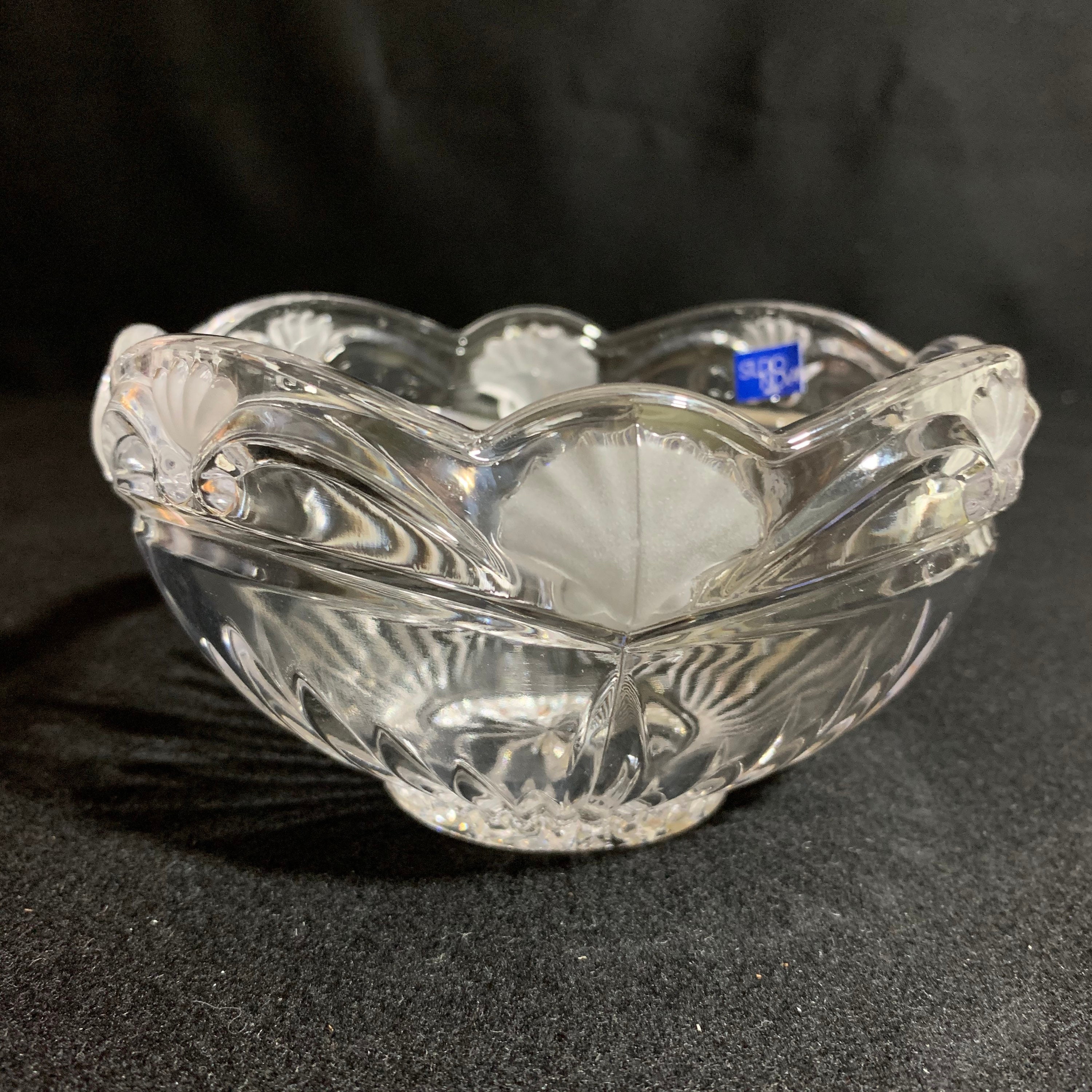 Vintage Studio Nova Japan Crystal Bowl 5,5 With Frosted Shells Overlay ...