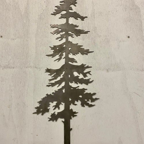 Single Cedar / Fir Metal Tree Wall Art Fir Tree Art Metal - Etsy